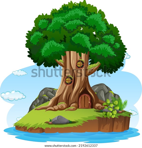 Big Tree Isolated Cartoon Illustration Stock Vector (Royalty Free ...