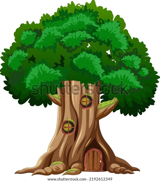 Big Tree Isolated Cartoon Illustration Stock Vector (Royalty Free ...