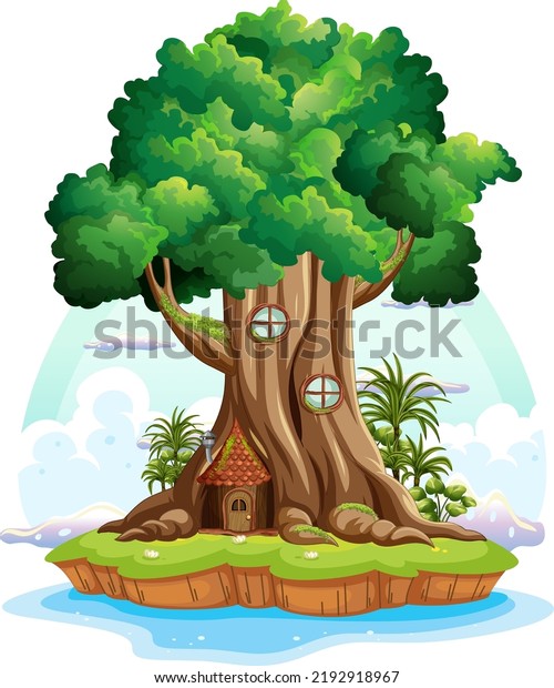 Big Tree Isolated Cartoon Illustration Stock Vector (Royalty Free ...