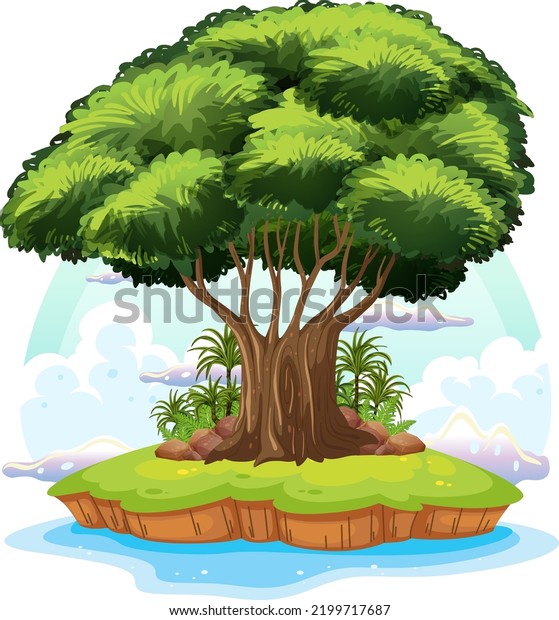 Big Tree Isolated Cartoon Illustration Stock Vector (Royalty Free ...