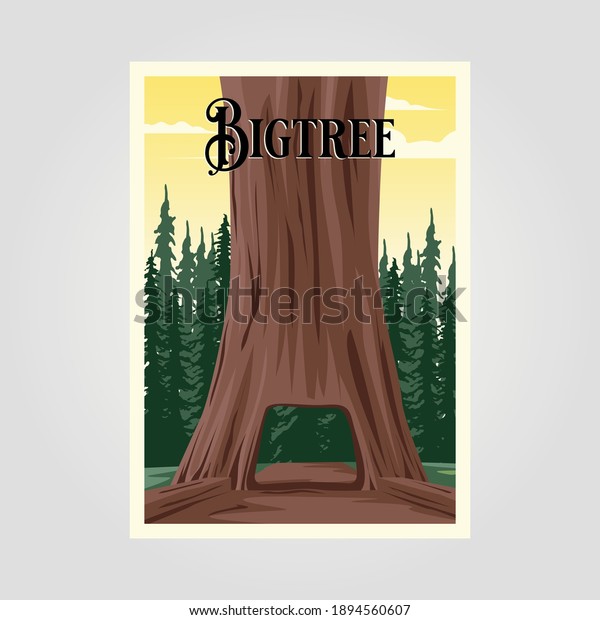 Big Tree Vintage Vector Poster Background Stock Vector (Royalty Free ...