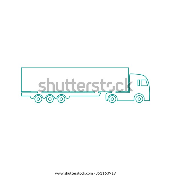 Big Truck Outline Vector Icon On Stock Vector (Royalty Free) 351163919 ...