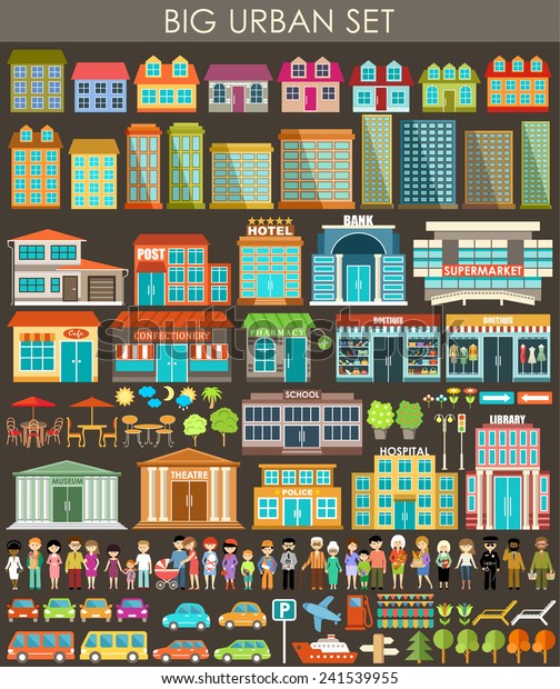 Big Urban Set Vector Stock Vector (Royalty Free) 241539955 | Shutterstock