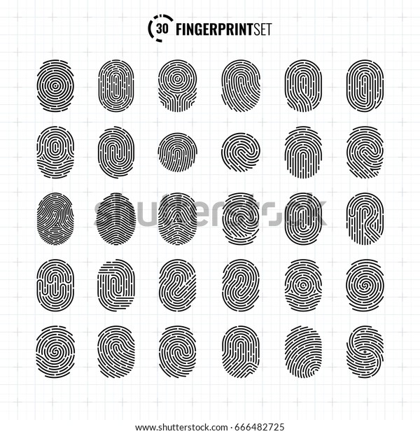 Big Vector Fingerprint Icons Collection Scifi Stock Vector (Royalty ...