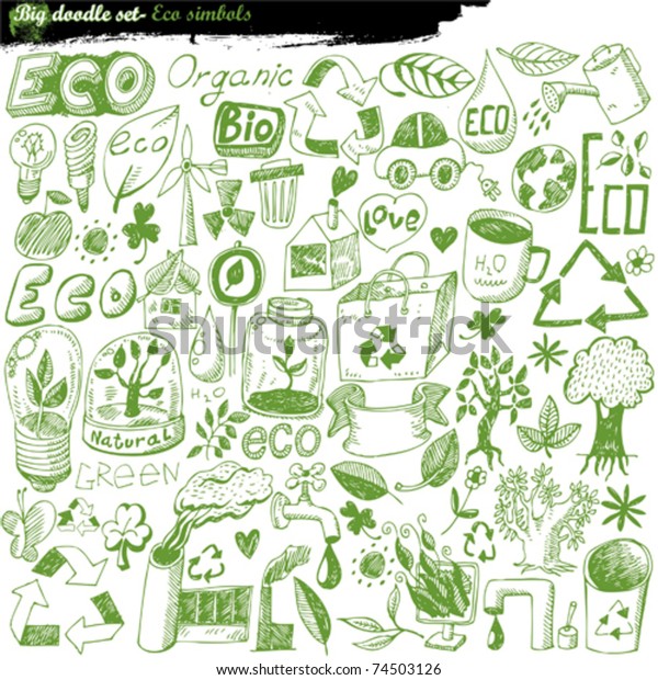 Big Vector Set Eco Stock Vector (Royalty Free) 74503126 | Shutterstock