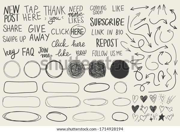 Big Vector Set Hand Lettering Phrases Stock Vector (Royalty Free ...