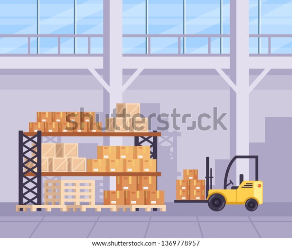 Big Warehouse Stock Room Boxes Delivery Stock Vector (Royalty Free ...