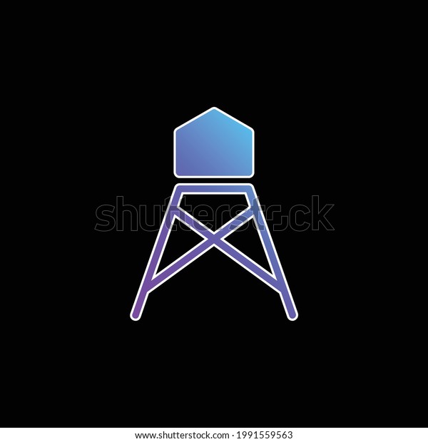 Big Water Tank Blue Gradient Vector Stock Vector (Royalty Free) 1991559563