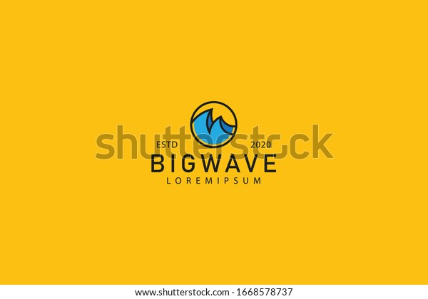 Big Wave Logo Modern Outline Design Stock Vector (Royalty Free) 1668578737