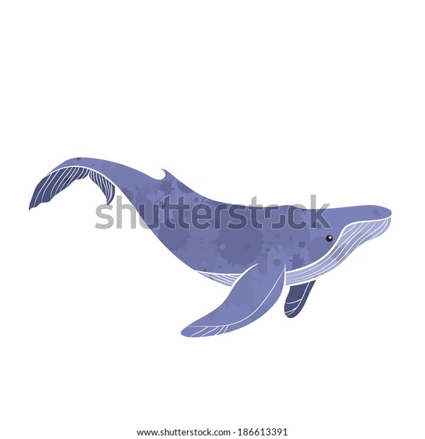 Big Whale Cartoon Vector Stock Vector (Royalty Free) 186613391 ...