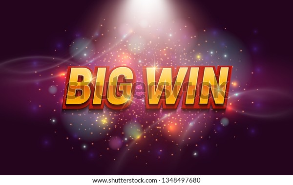 Big Win Banner Illuminated By Spotlights Stock Vector (Royalty Free ...