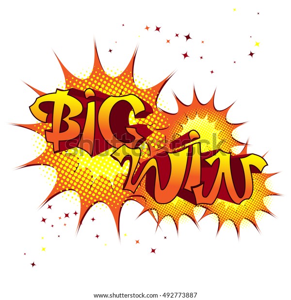 Big Win Cartoon Popart Comic Stylebanner Stock Vector (Royalty Free ...