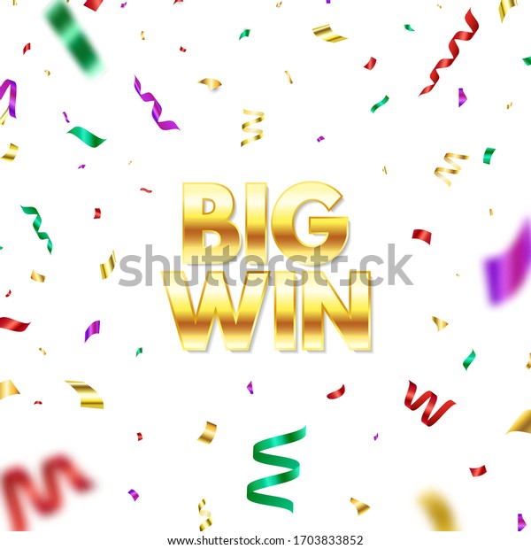 Big Win Golden Glitter Text Color Stock Vector (Royalty Free ...