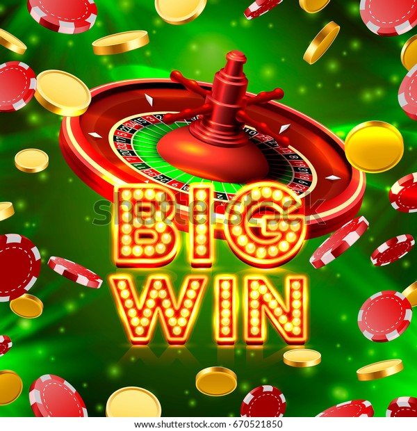 Big Win Roulette Casino Signboard Game Stock Vector (Royalty Free ...