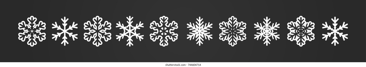 Big Winter Banner Snowflakes Row Geometric Stock Vector (Royalty Free ...