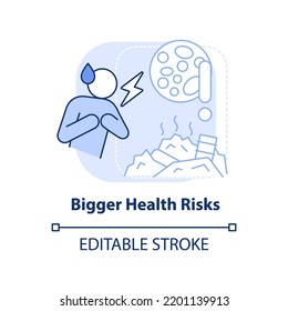 Bigger Health Risks Light Blue Concept Stock Vector (Royalty Free ...