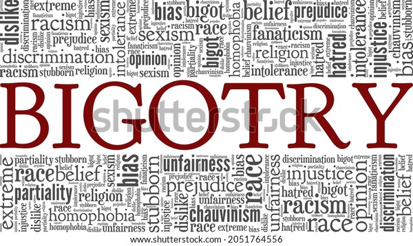 Bigotry Vector Illustration Word Cloud Isolated Stock Vector (Royalty ...