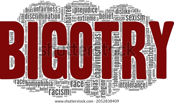 Bigotry Vector Illustration Word Cloud Isolated Stock Vector (Royalty ...