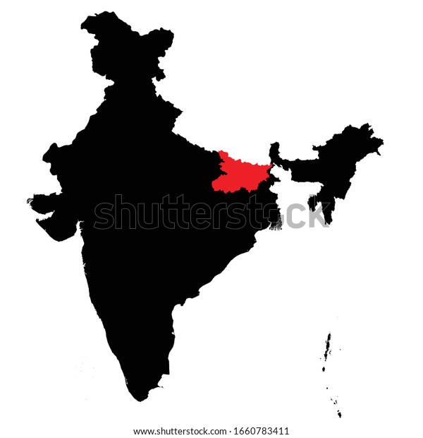 Bihar State Highlighted On India Map Stock Vector (Royalty Free) 1660783411