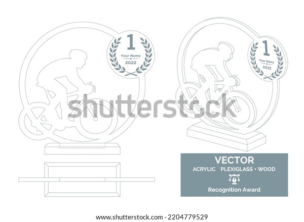 Bike Contest Trophy Vector Template Bicycle Stock Vector (Royalty Free ...
