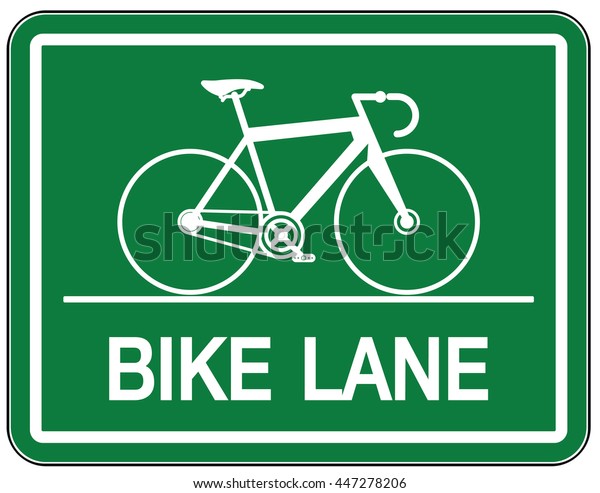 Bike Lane Signvector Stock Vector (Royalty Free) 447278206 | Shutterstock