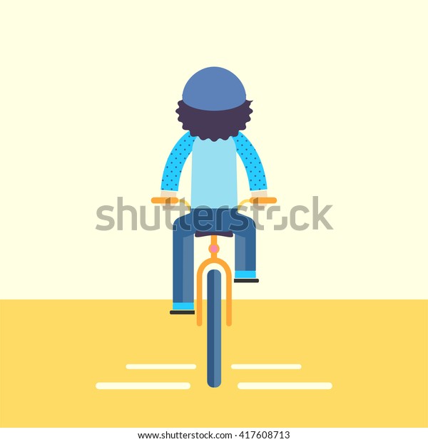 Bike Ride Back View Icon Stock Vector (Royalty Free) 417608713