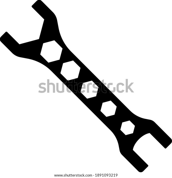 Bike Spanner Icon Black Glyph Design Stock Vector (Royalty Free ...