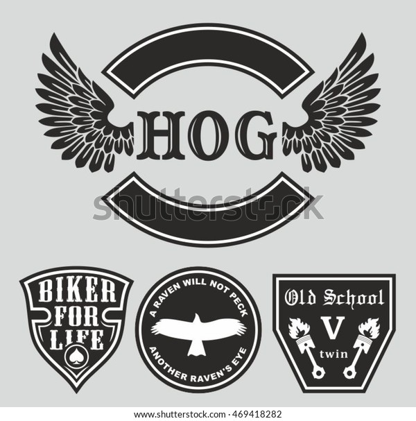 Biker Patches Stock Vector (Royalty Free) 469418282