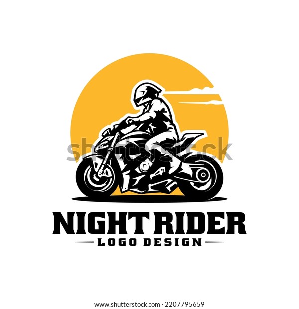 Biker Riding Motorcycle Logo Vector Stock Vector (Royalty Free ...