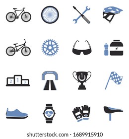 Biking Icons Two Tone Flat Design Stock Vector (Royalty Free ...