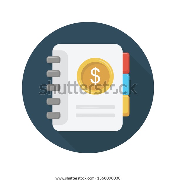 Bill Book Vector Flat Colour Icon Stock Vector (Royalty Free ...