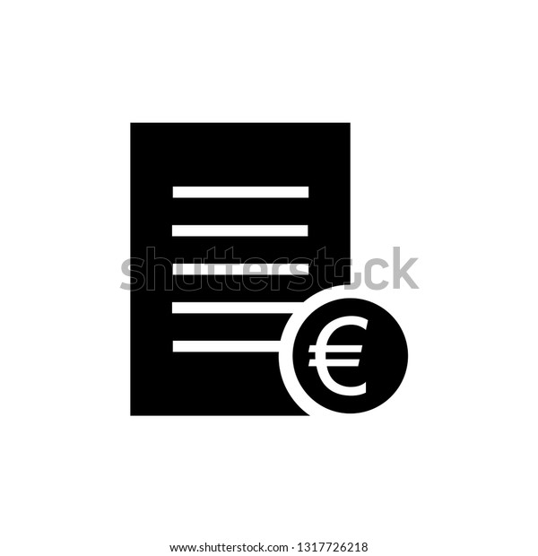 Bill Euro Vector Icon Invoice Bill Stock Vector (Royalty Free ...