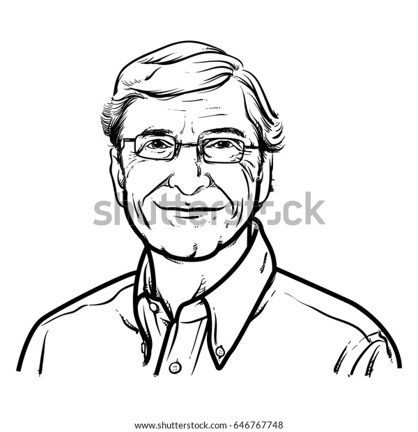 Bill Gates Hand Drawing Outline Bill Stock Vector (Royalty Free) 646767748