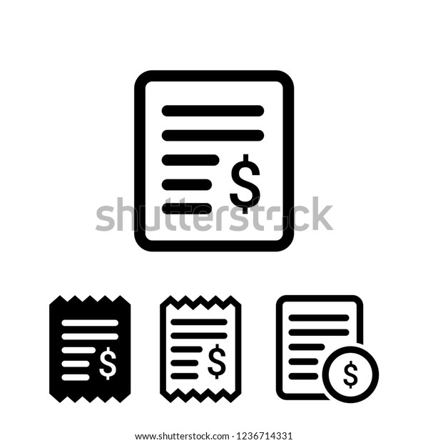 Bill Icon Vector Invoice Symbol Set Stock Vector (Royalty Free) 1236714331