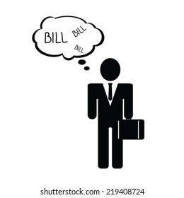 Bill Man Icon Vector Silhouette Illustration Stock Vector (Royalty Free ...
