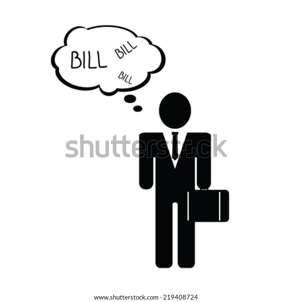 Bill Man Icon Vector Silhouette Illustration Stock Vector (Royalty Free ...