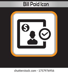 Bill Paid Icon Vector Graphics Designs Stock Vector (Royalty Free ...