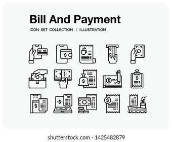 Bill Payment Icons Set Ui Wellcrafted Stock Vector (Royalty Free ...