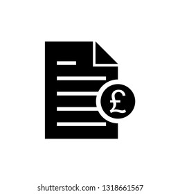 Bill Pound Sterling Vector Icon Invoice Stock Vector (Royalty Free ...