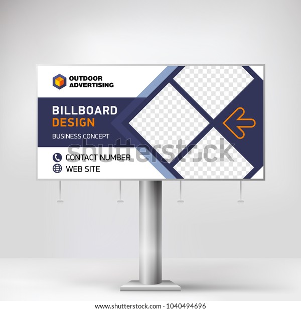 Billboard Design Banner Layout Outdoor Advertising Stock Vector ...