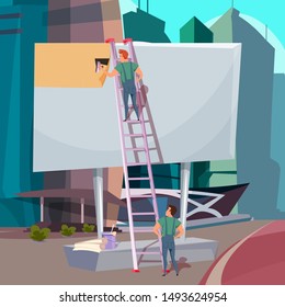 137 Man putting up a poster Images, Stock Photos & Vectors | Shutterstock