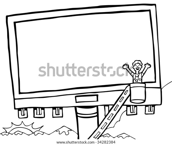 Billboard Sign Maker Line Art Stock Vector (Royalty Free) 34282384 ...