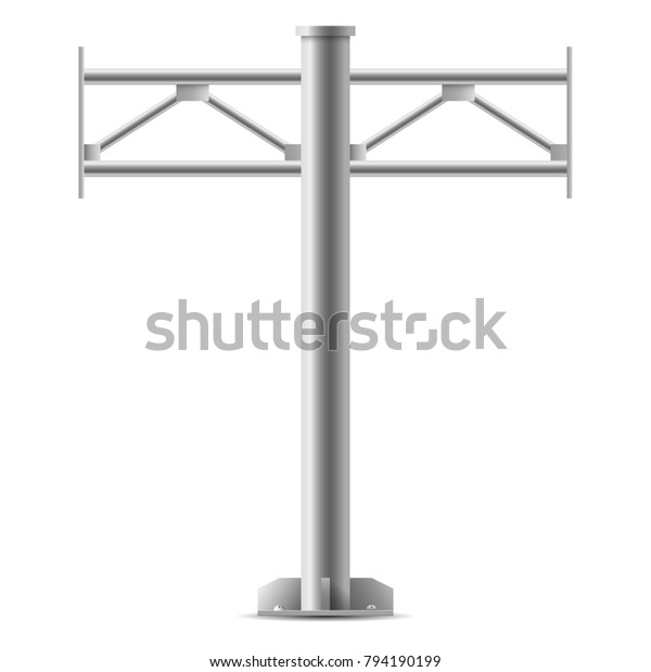 Billboard Structure Mockup Advertising Poster Silhouette Stock Vector ...