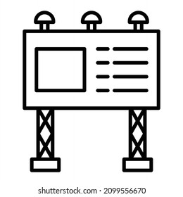 Billboard Vector Outline Icon Isolated On Stock Vector (Royalty Free ...