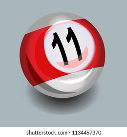 Billiard Ball 11 Number Vector Illustration Stock Vector (Royalty Free ...