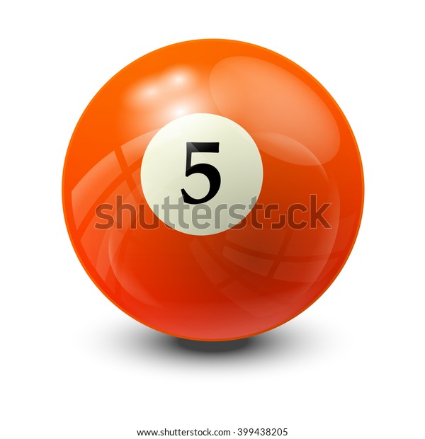 Billiard Ball 5 Realistic Vector Design Stock Vector (Royalty Free ...