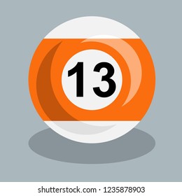 Billiard Ball Number 13 Vector Illustration Stock Vector (Royalty Free ...