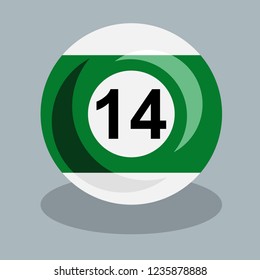 Billiard Ball Number 14 Vector Illustration Stock Vector (Royalty Free ...