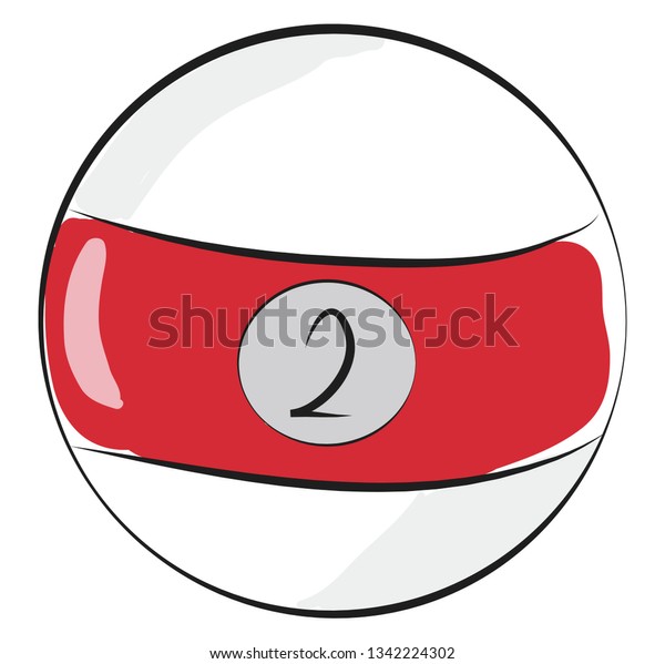 Billiard Ball Number 2 Illustration Color Stock Vector (Royalty Free ...