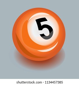 Billiard Ball Number 5 Vector Illustration Stock Vector (Royalty Free ...